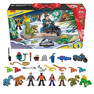 Imaginext Jurassic World Advent Calendar, Christmas Gift of 25 Dinosaur Toys & Figures for Preschool Kids Ages 3+ Years