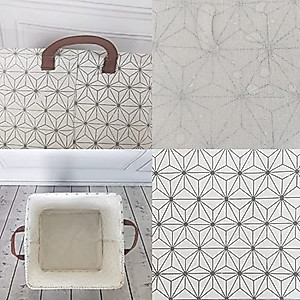 HIYAGON 3 Pack Square Storage Bins,Storage baskets,Canvas Fabric Storage Boxes,Foldable Nursery Basket for Clothes,Books,Shelves Baskets,Gift Baskets,Cow Print Room Decor (3 Pack Grey Line)