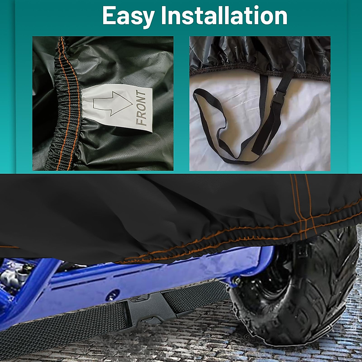 QYMOTO Go Kart Cover,Go Kart Accessories 2 Seater Coleman KT196 Outdoor All Weather Protection Waterproof Windproof GK200, CK196,Baja,TrailMaster,Mudhead Buggy Parts