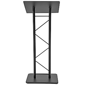 Kingdom KML7B Large Portable Lectern, Stand Up Church Pulpit, Slanted Lectern, Conference Podium for Speakers, Speeches and Other Occasions- Truss Lectern, Black Powder Coat Finish, Metal