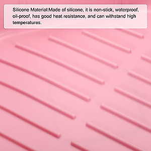 MECCANIXITY Air Fryer Square Silicone Reusable Liners 7.87 Inch Air Fryers Oven Accessories Pink for Air Fryer, Microwave, Oven