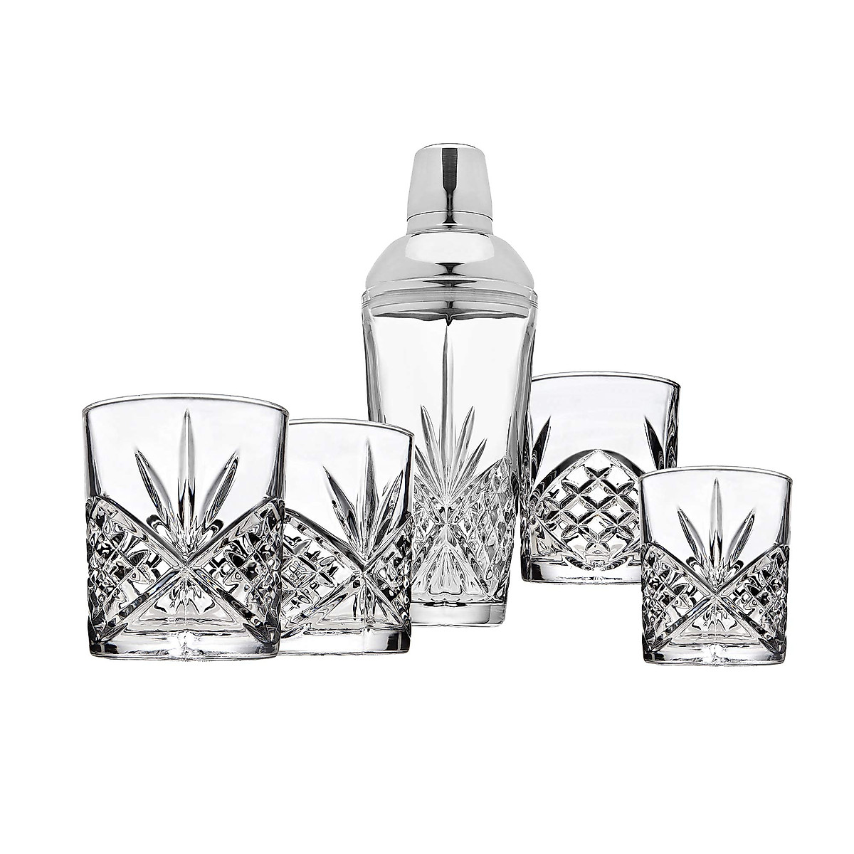 Dublin Cocktail Martini Shaker with Old Fashioned Glasses Barware Set