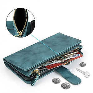 Jaorty Crossbody Phone Case for iPhone 15 with Strap,Shoulder Lanyard,for iPhone 15 Wallet Case for Women with Card Holder,Zipper Pocket Magnetic Flip Leather Protective Case,6.1" Blue