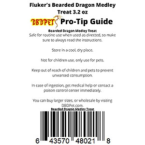 Fluker's Bearded Dragon Medley Treat Food 3.2oz - Includes Attached DBDPet Pro-Tip Guide
