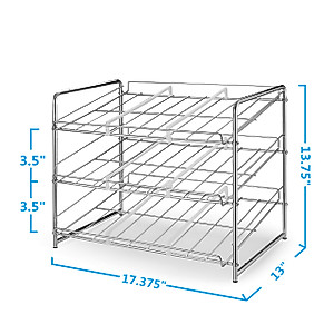 Simple Trending Can Rack Organizer, Stackable Can Storage Dispenser Holds up to 36 Cans for Kitchen Cabinet or Pantry, Chrome