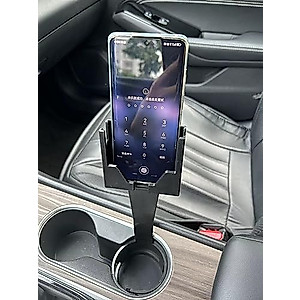 LYW Cup Holder Phone Mount for Car, 2-in-1 Cup Holder Phone Mount, Stable Cup Phone Holder for Car, Car Cup Holder Expander with Phone Mount, Phone and Cup Holder Fit for All Smartphones (Black)