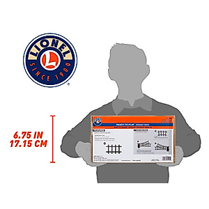 Lionel Ready-to-Play Straight Track Pack, 6-1/4”, 12 pieces, Black