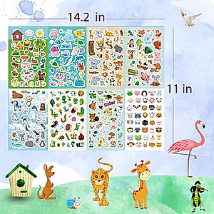 Sinceroduct Animal Stickers Assortment Set, 8 Sheets (1800+ Count), 16 Themes Collection for Kids, Children, Teacher, Parent, Grandparent, School
