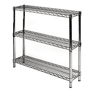 Shelving Inc. 8" d x 36" w Chrome Wire Shelving with 3 Tier Shelves, Weight Capacity 800lbs Per Shelf