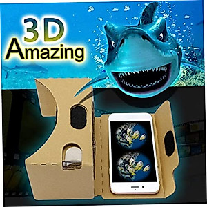 Vr Goggles Cardboard Vr Goggles Cardboard Virtual Reality Glasses 3D Vr Headset Virtual Reality Box 3D Virtual Reality Glasses Box DIY Vr Viewer for Smartphones Khaki