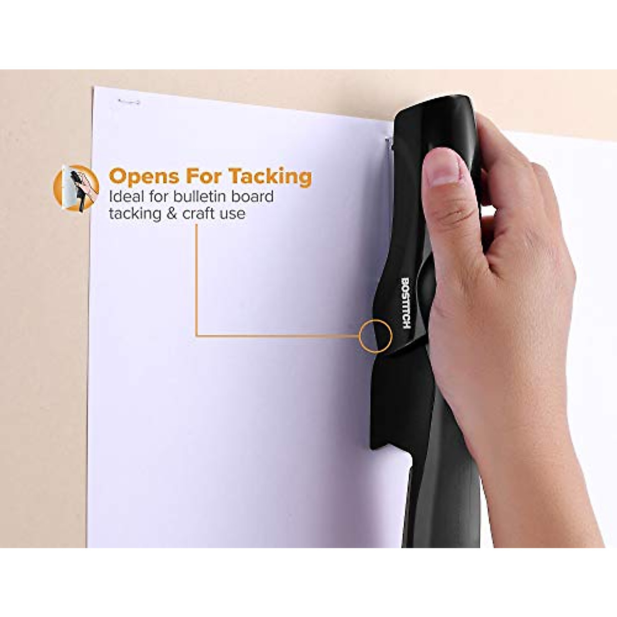 Bostitch Stapler with Staples Value Pack Set, Heavy Duty Stand Up Stapler, Black, 40 Sheet Capacity with 5000 Staples, Small Stapler Size, Fits Into The Palm of Your Hand (B175-BLK -VP)