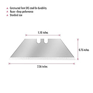 FantastiCAR Purple Folding Utility Knife Gift Box Cutter Lightweight StreamlineType Body and 100 SK5 Blades Dispenser Storage