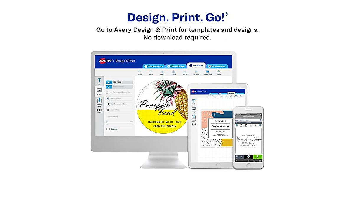 Avery Glossy White Hexagon Labels - Durable & Print-to-the-Edge