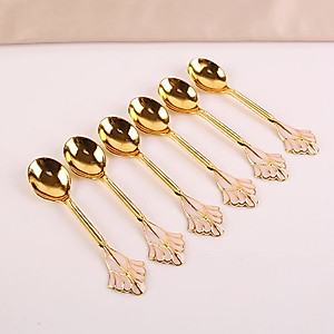 GLOGLOW Swan Base Holder, Innovative Gold Smoother Edges Swan Base Holder Coffee Dinnerware Set with Forks Spoons for Bistros Bars Amily (Golden White Spoons)