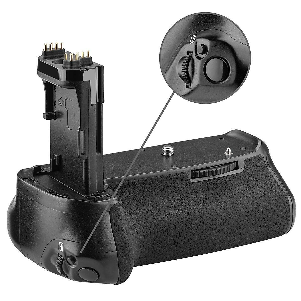 Battery Grip Kit for Canon EOS 70D, EOS 80D, EOS 90D Digital SLR Camera Includes Qty 2 BM Prmeium LP-E6 Batteries + BG-E14 Replacement Battery Grip