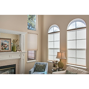 Redi Shade No Tools Original Arch Light Filtering Pleated Fabric Shade White, 72 in x 36 in