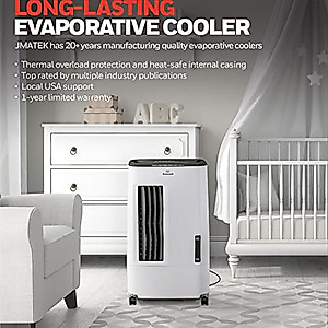 Honeywell Quiet, Low Energy, Compact Portable Evaporative Cooler with Fan & Humidifier, Carbon Dust Filter & Remote Control, White
