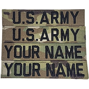 OCP Multicam Name and Army Branch Tape with Hook Fastener 4 Piece Set