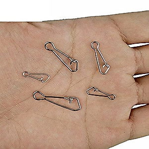 HiUmi 260pcs/box Hooked Snaps Stainless Steel Sea Fishing Tackle Hook Lure Connector Fishing Swivel Safety Snap Pin Pesca