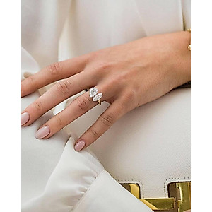 Silverjewel 4 Ct Marquise & Pear Cut Diamond Toi Et Moi Solitaire Wedding 2-Stone Engagement Ring For Women 14K Yellow Gold Plated 925 Sterling Silver Handmade Promise Ring Birthday Gift For Her