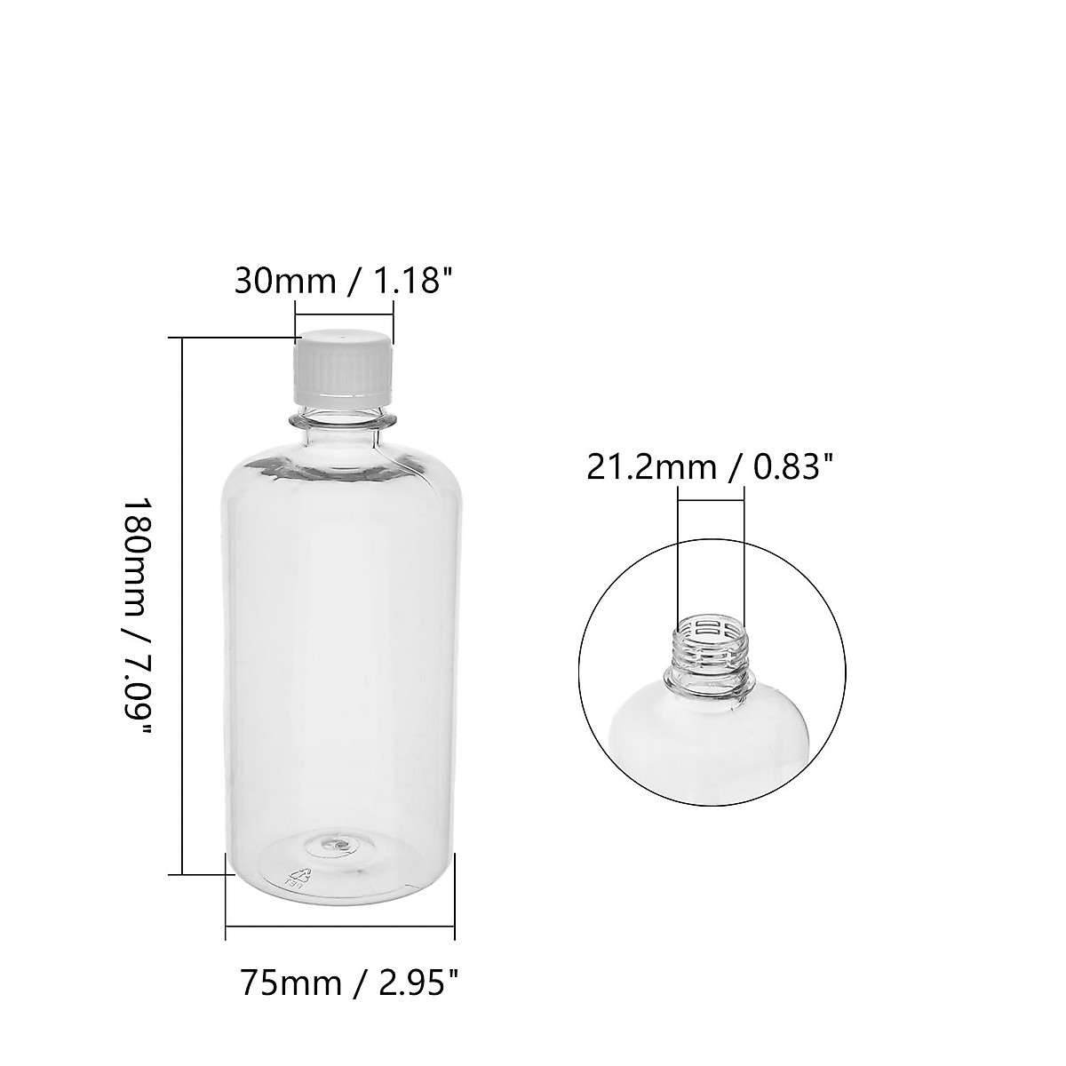 Aicosineg 10Pcs 500ml Plastic Container Lab Chemical Reagent Bottles 16.91oz Small Mouth Storage Bottles Plastic Sample Liquid Storage Containers Sealing Bottles with White Cap for Food Stores Clear