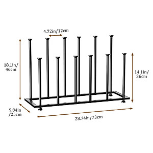 pickpiff Freestanding Boot Rack Organizer Tall Boots - Black Metal Boot Rack for Dorm Room, Closet, Entryway, Bedroom, Patio Outdoor, Hallway, Black, Shoe Storage Fit for 6 Pairs