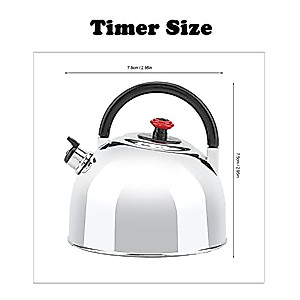 Eboxer 60 Minute Mechanical Kitchen Timer, Teapot Shaped Cooking Timer Clock, Stainless Steel Wind Up Dial Rotating Countdown Egg Timer, Sets from 0 to 60 Minutes