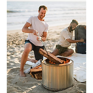 Solo Stove Bonfire Ultimate Bundle 2.0 | Smokeless Fire Pit, Stand, Shelter, Shield, Lid, Handle, Sticks&Tools, Portable Camping Accessories, Wood Burning, Stainless Steel, H: 16.75in x Dia: 19.5in