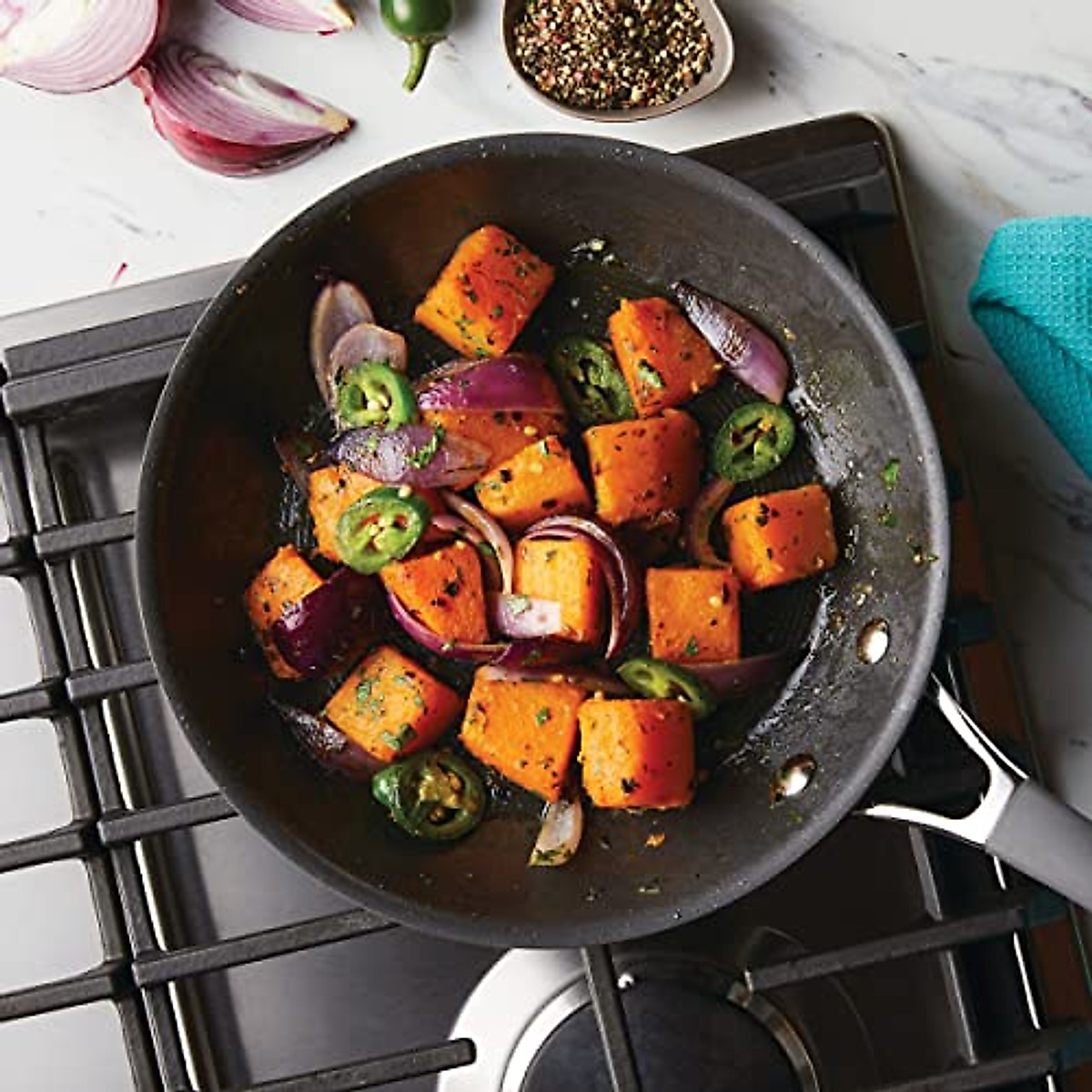 Circulon Radiance Hard Anodized Nonstick Frying / Fry Pan Set / Skillet Set - 8.5 Inch, 10 Inch, and 12.25 Inch , Gray