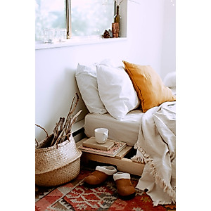 Lasimonne White Pillow Cases, 2-Pack Standard/Queen Size, Egyptian Quality Cotton Blend Luxury Percale 200TC-20x30,White