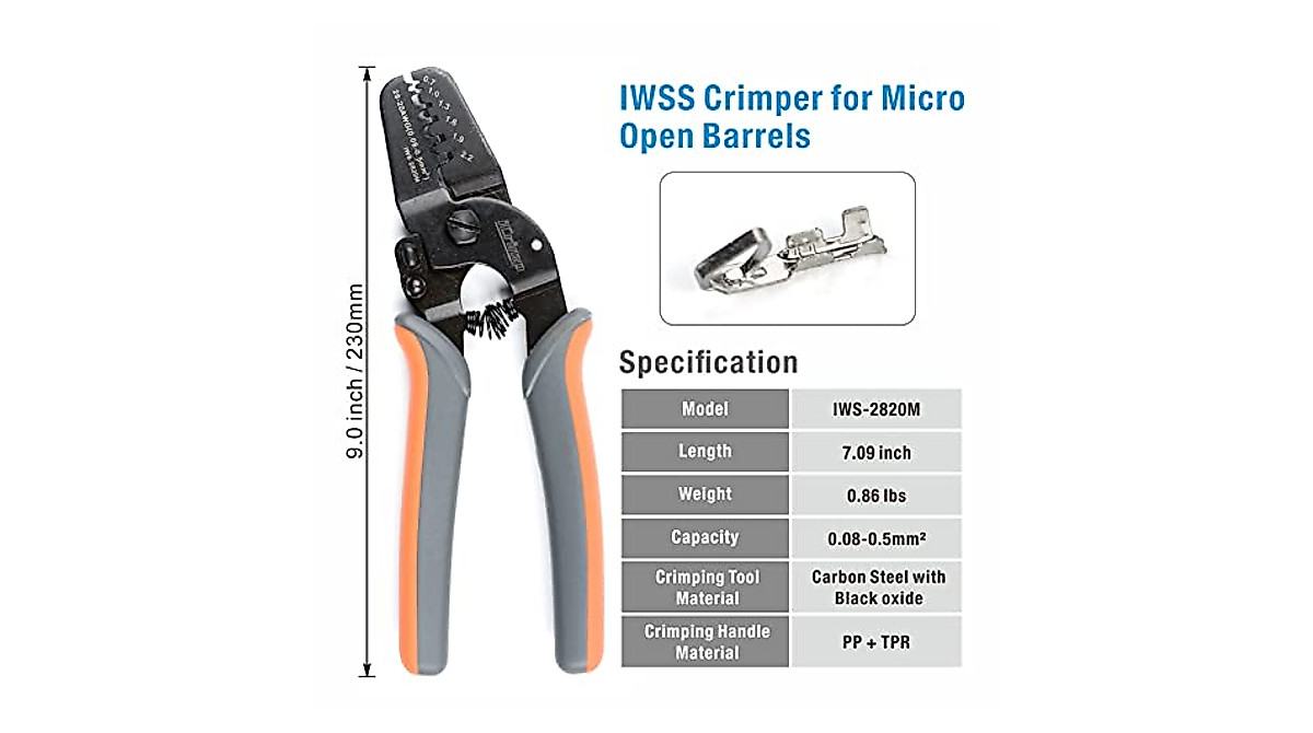 iCrimp Mini Micro Crimping Tool for AWG 28-20 Connectors