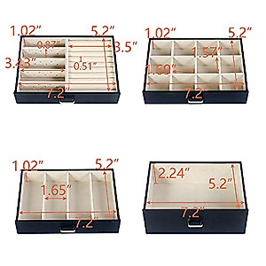 Kendal Large Black Leather Jewelry Box with Lock and Key, 5-Layer Watch Jewelry Organizer for Men with Mirror, Jewelry Storage, Jewelry Case, Bracelets Necklace Holder, Valentine GiftS for Women