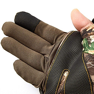HOT SHOT Men’s Camo Huntsman Pop-Top Mittens – Realtree Edge Outdoor Hunting Camouflage