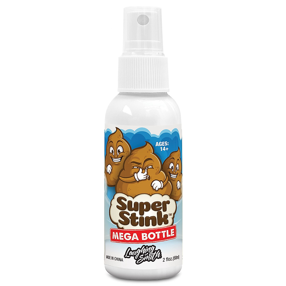 SUPER STINK (Mega Size 60ml) - Fart Spray - 'Insanely Strong' Extra Potent Stink - Fake Poop Smelling Prank Stuff - Smells Like Super 'Bad' Gas - Great Gag Gifts, Stocking Stuffers & Fun Party Favors