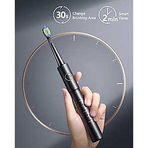 Dnsly Ultrasonic Electric Toothbrush for Adults, Battery Electric Toothbrushes, 8 Sonic Toothbrush Heads, 5 Modes with Smart Timer, 2 Hours Charge for 30 Days Use