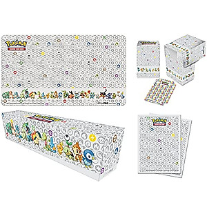 Ultra Pro Pokémon: First Partner Accessory Bundle - Includes: Storage Box for 700+ Sleeved Cards, Deck Box, 65ct Deck Protector Sleeves, Playmat (24"x13.5")