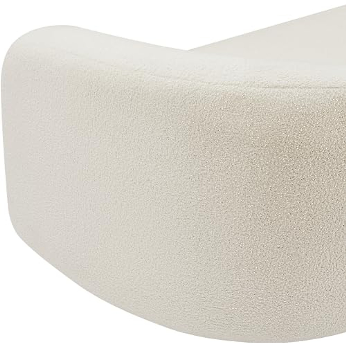 Meridian Furniture 186Cream-L Kali Collection Modern | Contemporary Loveseat with Soft Cream Faux Shearling Teddy Fabric, Curved Back, 62" W x 33" D x 27" H, Cream