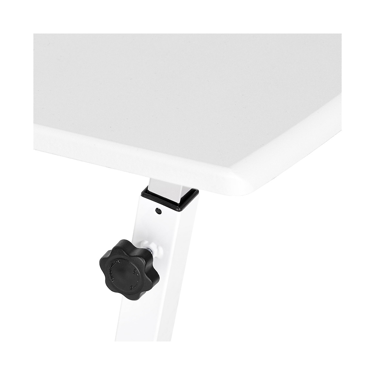 Seville Classics Airlift Mobile Height Adjustable Laptop Stand Computer Workstation for Sitting Table for Home, Office, Classroom, Hospital, w/Wheels, Flat (24"), White