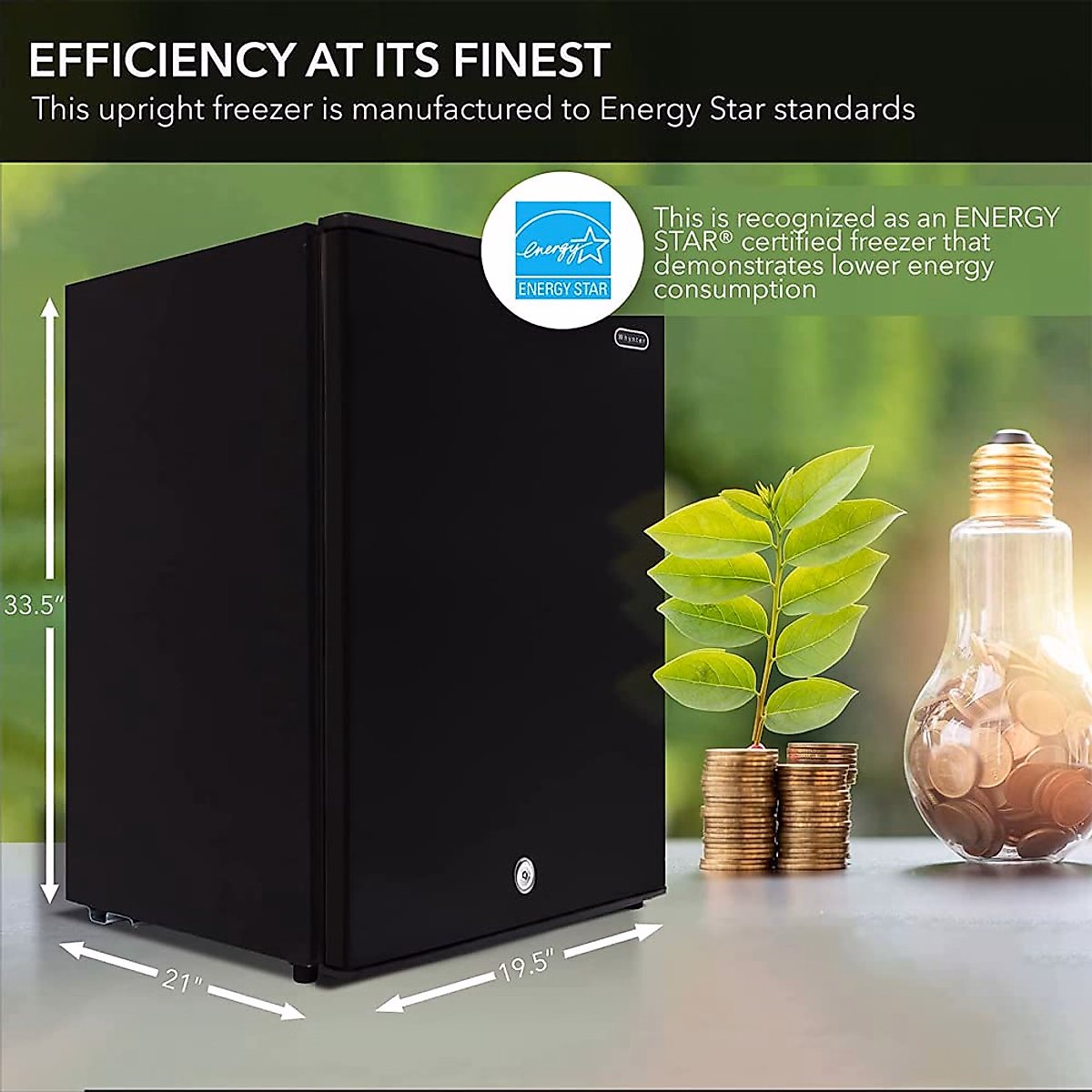 Whynter CUF-301BK 3.0 Cubic feet Energy Star Upright Freezer with Lock Black Bundle with 2 YR CPS Enhanced Protection Pack