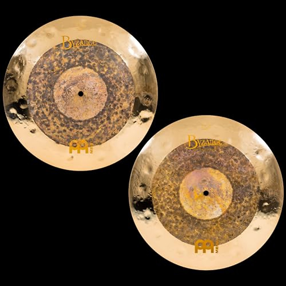 Meinl Cymbals Byzance 15" Dual Hihats, Pair — Made in Turkey — Hand Hammered B20 Bronze, 2-Year Warranty, B15DUH