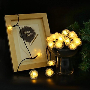 Solar String Lights 20/30/50/100LED Solar Rose String Lights Starry FairyWaterproof for Christmas Outdoor Indoor Gardens Homes Wedding Holiday Party (Emitting Color : Warm White)
