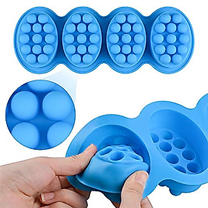 2 Pcs Silicone Massage Bar Soap Molds - SJ Silicone Molds for Soaps Making, Handmade Soap Molds, Nonstick & BPA Free (Blue & Mint Green)