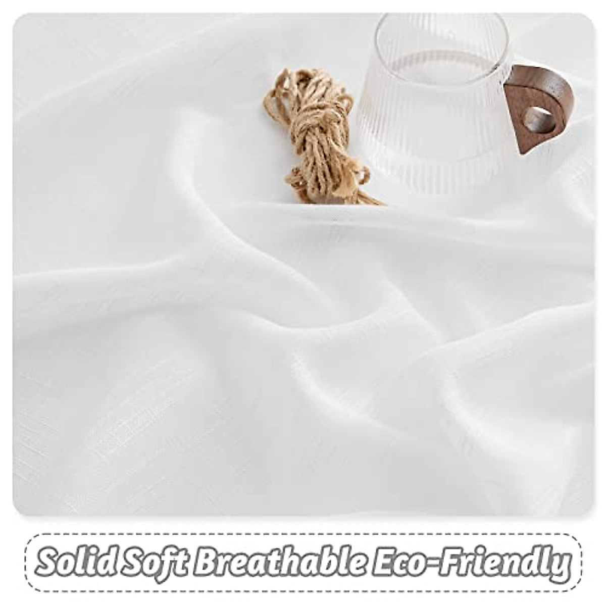 RYB HOME White Sheer Curtains & Velvet Curtains