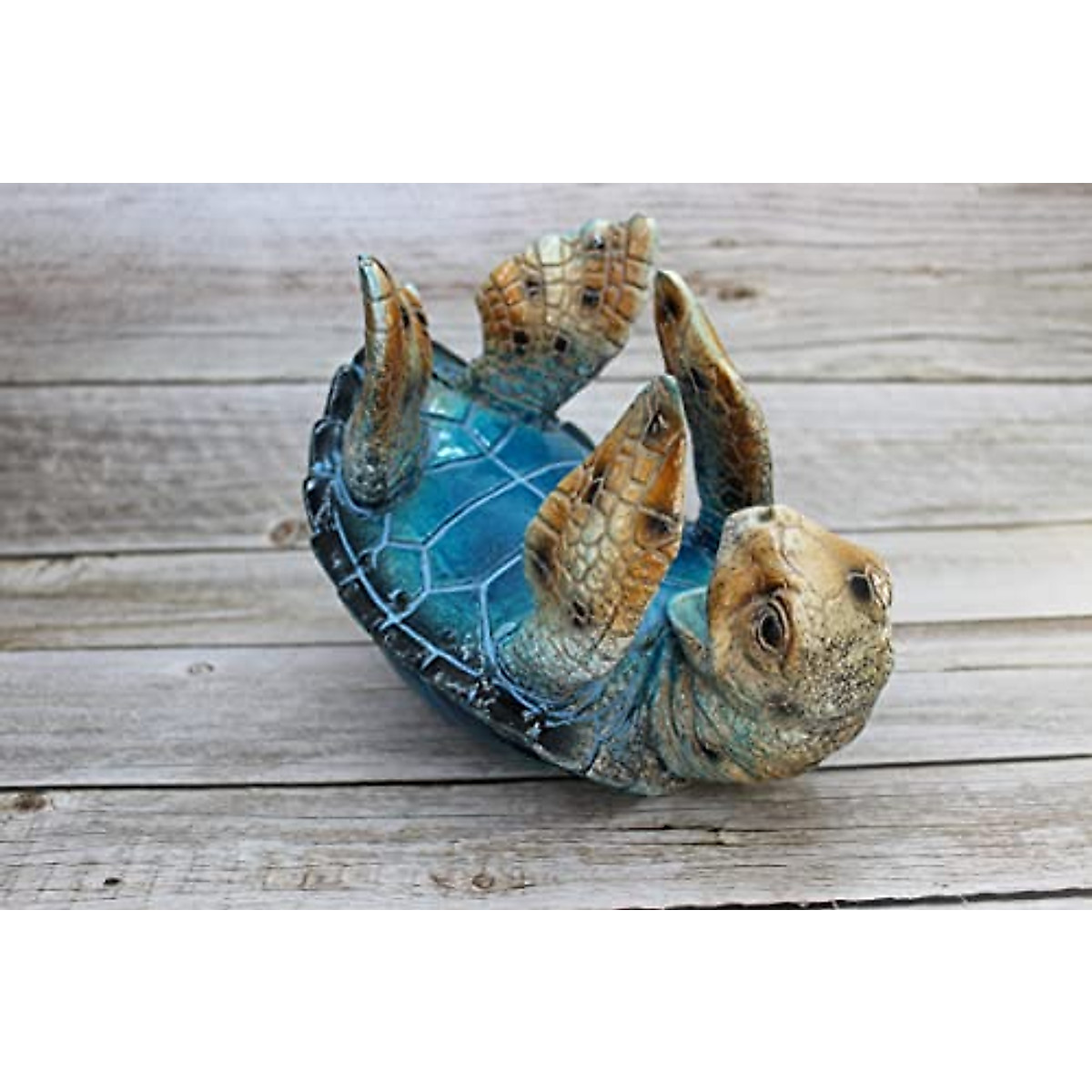 Sea Turtle Bottle Holder Turtle Figurine Natural Color Turtle Wine Bottle Holder, Blue