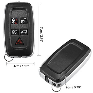 X AUTOHAUX Car Replacement Key Fob Shell Case Black for Land for Rover 2010 2011 2012 2013 2014 2015