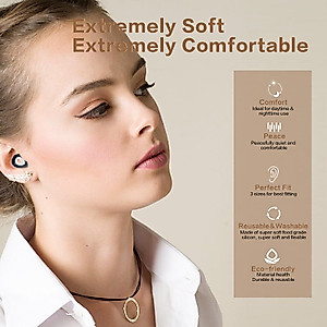 Ear Plugs for Sleeping Noise Cancelling Reduction Ear Plugs for Concert Swimming Ear Plugs, Vetikin Reusable Soft Silicone Ear Plugs for Kids Adults 6 Ear Tips in S/M/L Hearing Protection (Grey)