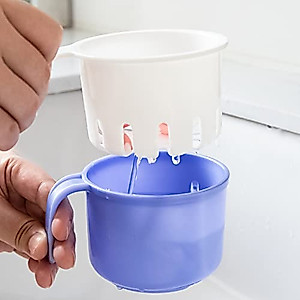 Large Denture Baths Cup, False Teeth Bath Cup with Strainer and Lid for Soaking Dentures or Storing Pacifier, Capacity 10.6 Oz