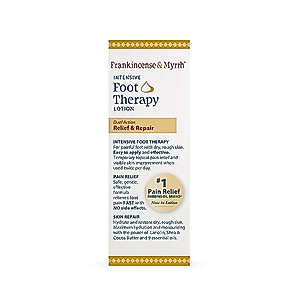 Frankincense & Myrrh Foot Pain Relief Lotion - Intensive Foot Therapy - Dual Action Neuropathy Cream for Legs & Plantar Fasciitis Relief | Hydrating Skin Repair with Essential Oils, 3 Ounce (1-Pack)