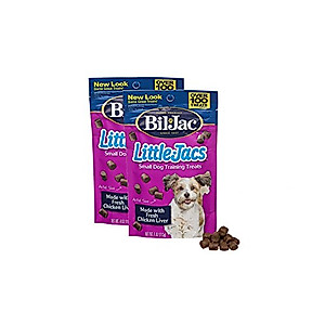 Bil-Jac Little Jacs Small Dog Training Treats - Soft Chicken Liver Dog Treats for Puppy Rewards - Real Chicken, No Fillers, 4oz Resealable Double Zipper Pouch (2-Pack)
