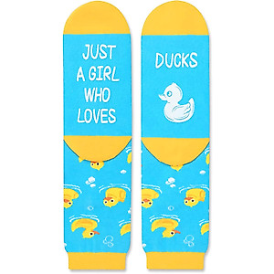 Zmart Novelty Rubber Duck Socks for Women Cute Duck Socks Girls, Funny Rubber Duck Gifts Duck Lovers Gifts For Her